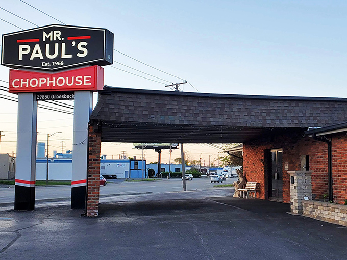 The iconic neon sign of Mr. Paul's has been welcoming hungry Michiganders since 1968, a beacon of culinary constancy on Groesbeck Highway.