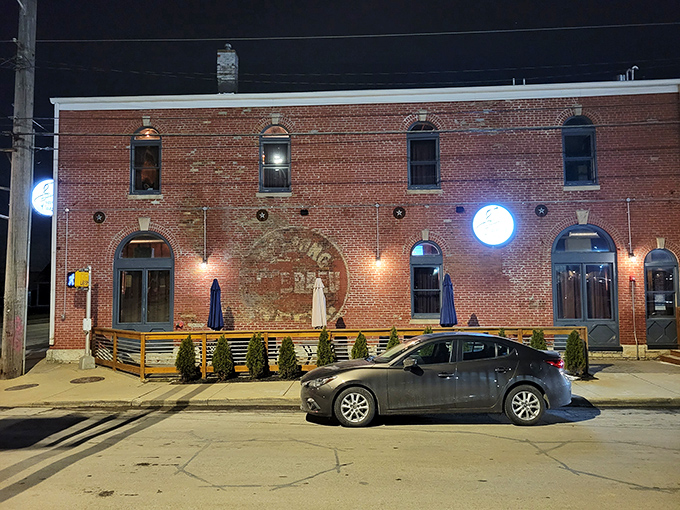 The historic red brick exterior of Geraldine's stands like a time capsule on an Indianapolis corner, promising old-world charm within its walls.