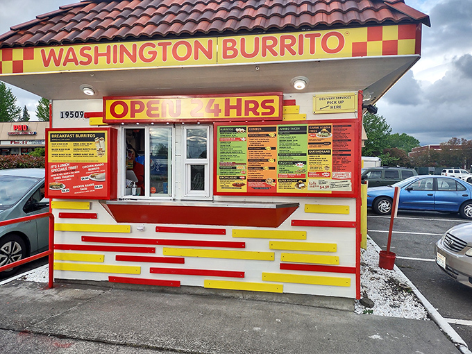 The unassuming exterior of Washington Burrito proves once again that culinary treasures often hide in the most modest packaging.