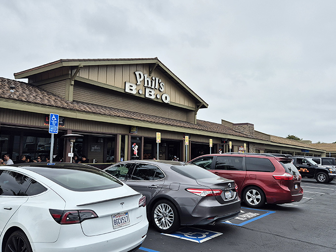 The promised land of mesquite-grilled goodness beckons with its rustic charm. Phil's BBQ's exterior is like a BBQ beacon calling hungry souls home.