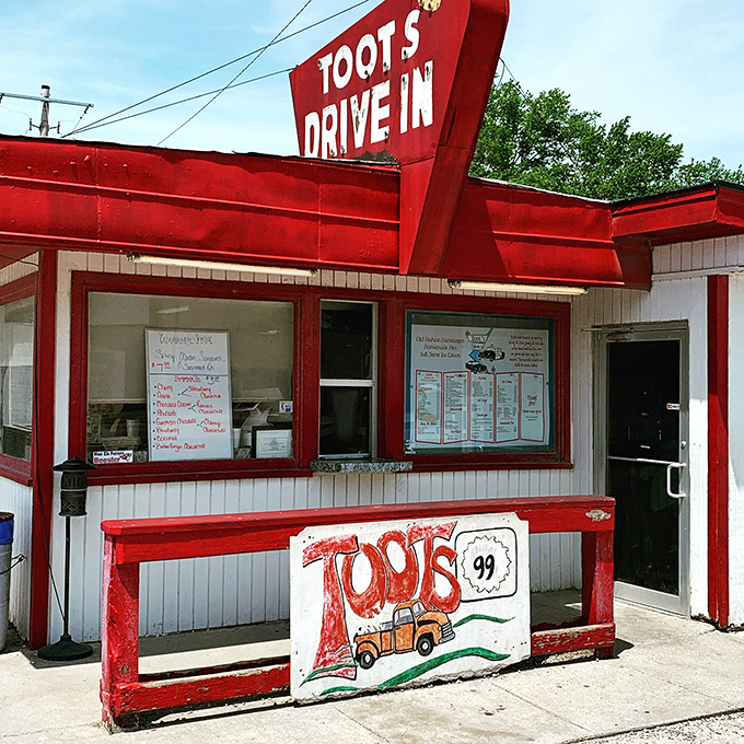 The iconic sign at Toots Drive-In has been guiding hungry travelers to burger bliss in Howard, Kansas for generations.