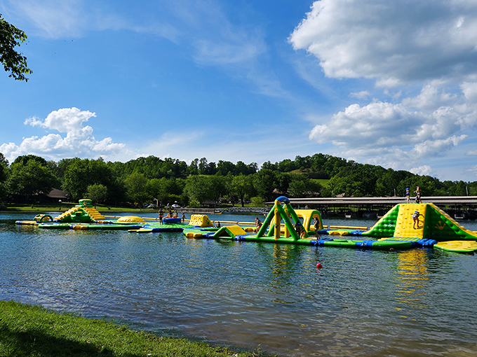 The ultimate floating playground where adults rediscover their inner child and kids find something better than screen time. Lake Chatuge's crown jewel beckons.