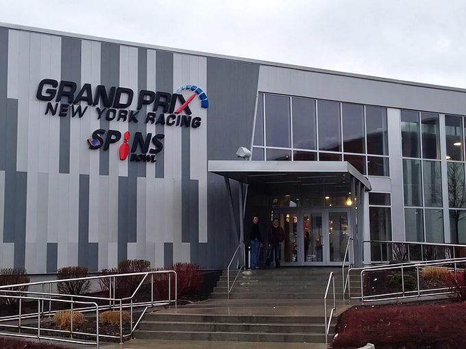 The sleek exterior of K1 Speed in West Nyack beckons speed demons of all ages. Racing paradise disguised as a modern building.
