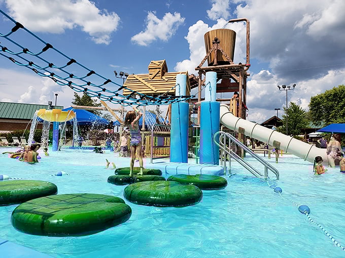 The ultimate Kansas summer survival kit: crystal blue waters, colorful play structures, and enough splashing to make you forget you're in the Midwest.