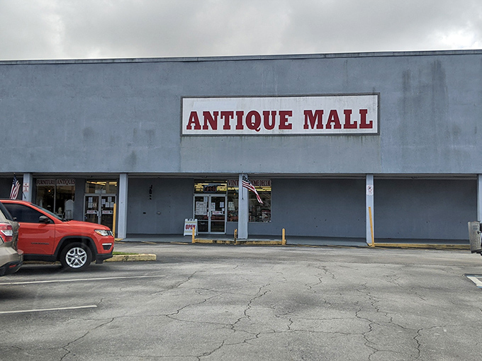 The unassuming exterior hides a universe of treasures within. Like finding a secret portal to the past right off a Florida highway.