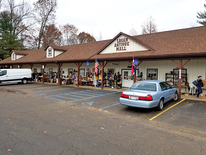 The unassuming exterior of Logan Antique Mall belies the wonderland within. Like finding a portal to the past hiding in plain sight.