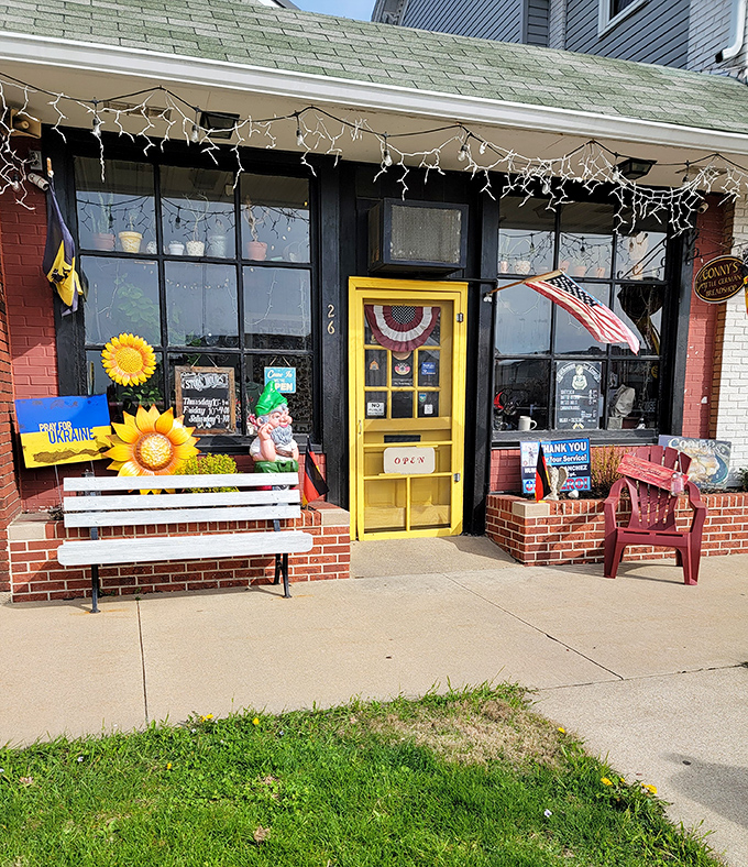 The cheerful yellow door and German bunting welcome you like an old friend who happens to be an exceptional baker.