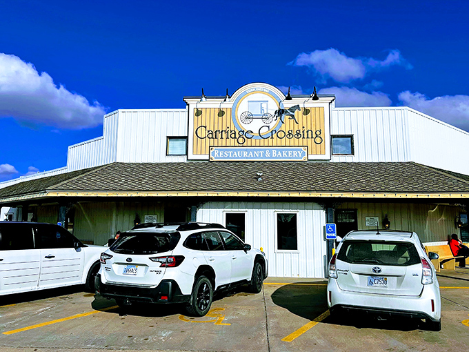 The unassuming exterior of Carriage Crossing belies the culinary treasures within&mdash;like finding a diamond mine disguised as a garden shed.