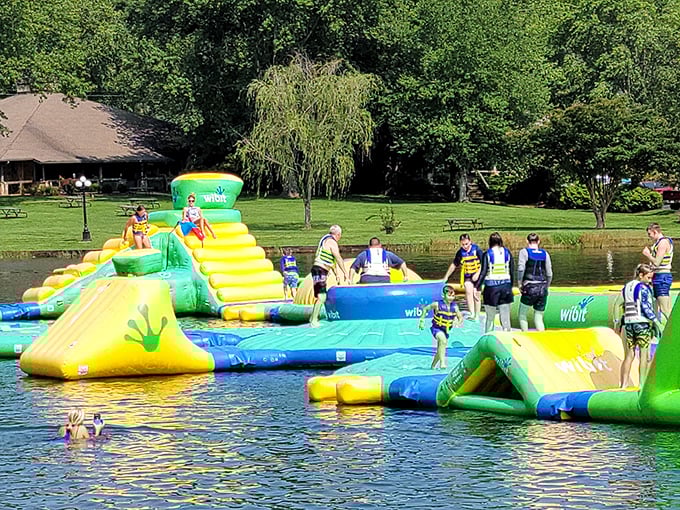 The ultimate floating playground where adults rediscover their inner child and kids find something better than screen time. Lake Chatuge's crown jewel beckons.