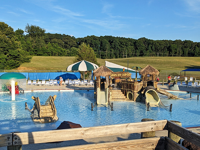 The tropical paradise of Signal Bay beckons with its shallow waters and playful structures&mdash;proof that Virginia can do "island getaway" without the airfare.