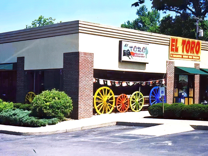 Welcome to El Toro, where the colorful wagon wheels out front are like a mariachi band for your eyes!
