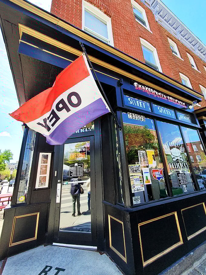 The black and gold exterior beckons like a pirate's treasure chest. This Canton corner spot promises dangerous levels of deliciousness behind its unassuming facade.