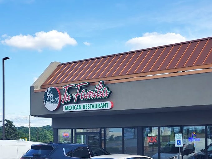 Tu Familia's distinctive copper-toned roof catches the eye like a sunset over the prairie. A beacon of culinary promise in Omaha's dining landscape.