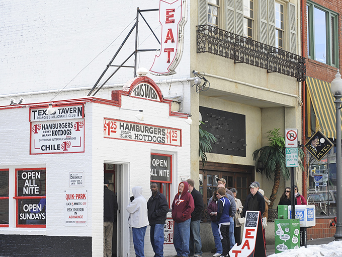 The iconic white brick facade of Texas Tavern has been beckoning hungry Roanokers since 1930, its vintage sign a beacon of comfort food salvation.