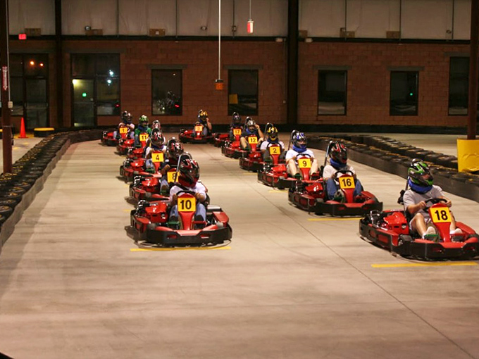 The racing arena at Xtreme Zone stretches before you like an asphalt canvas waiting for your masterpiece of speed and questionable turning decisions.