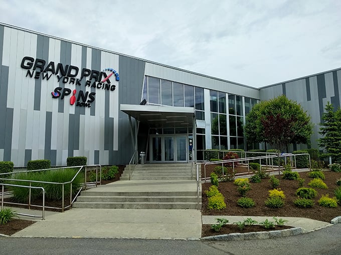 The sleek exterior of K1 Speed in West Nyack beckons speed demons of all ages. Racing paradise disguised as a modern building.