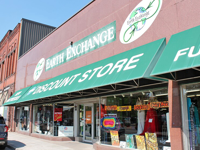 The unassuming exterior of Earth Exchange belies the wonderland within, like a poker player with the royal flush of thrift stores.