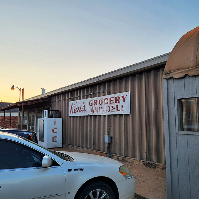 The unassuming exterior of Ken's Steak and Ribs proves the old adage: never judge a restaurant by its corrugated metal siding. Culinary treasures often hide in plain sight.