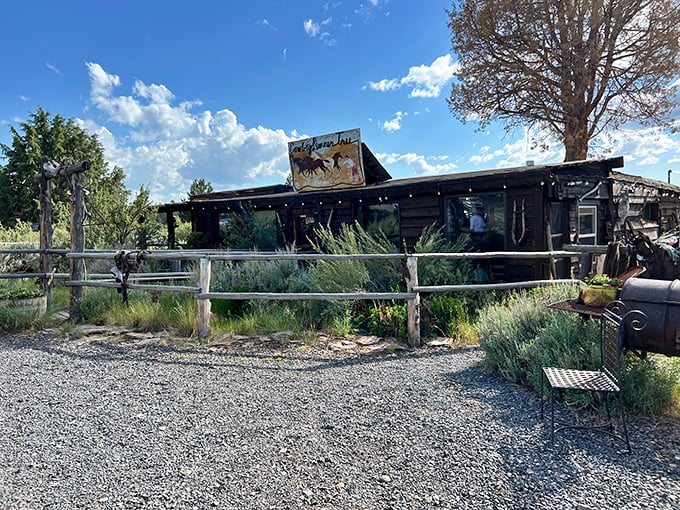 The kind of place where John Wayne might still stroll up for dinner. This unassuming exterior houses culinary treasures that defy its humble appearance.