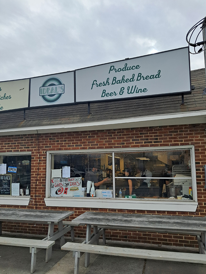 The unassuming storefront of Ideal's hides sandwich greatness within. That simple sign promises more than groceries&mdash;it's a beacon for bread-based bliss.