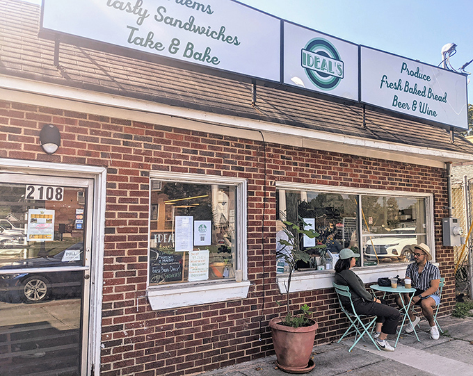The unassuming storefront of Ideal's hides sandwich greatness within. That simple sign promises more than groceries&mdash;it's a beacon for bread-based bliss. 