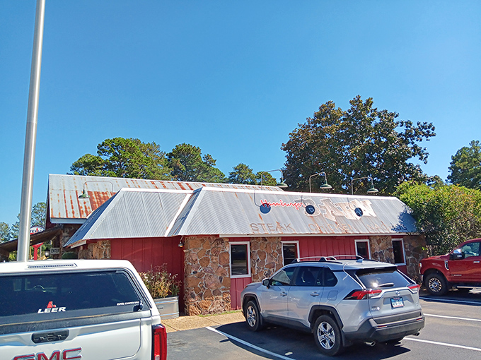 The unassuming red barn with stone accents might not look like foodie heaven, but locals know better. Culinary treasures often hide in plain sight.
