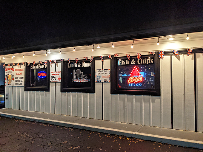 A slice of Britain in the Sunshine State! Jack's London Grill beckons with its Union Jack bunting and promise of fish and chips &ndash; no passport required.