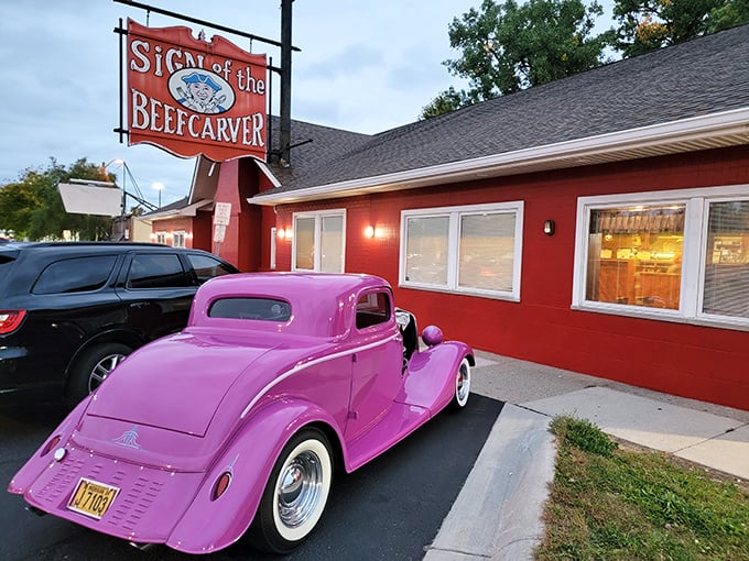 
The warm wooden beams and rustic brick walls of Beefcarver aren't trying to impress Instagram&mdash;they're too busy making you feel instantly at home.