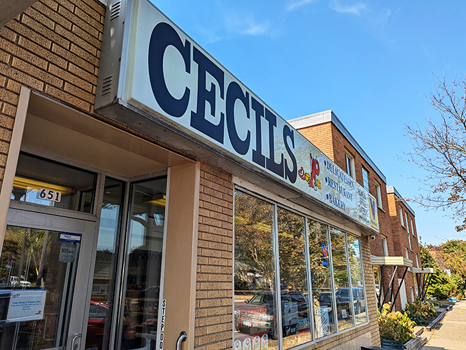 The unassuming brick facade of Cecil's Deli stands like a time capsule on Cleveland Avenue, promising authentic Jewish deli treasures within.