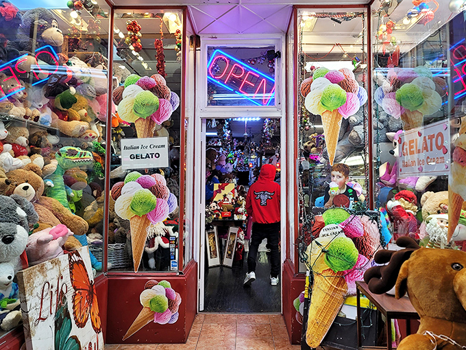 Step into a wonderland where stuffed animals guard the entrance like furry sentinels of sweetness. This isn't just a store&mdash;it's a portal to childhood joy.