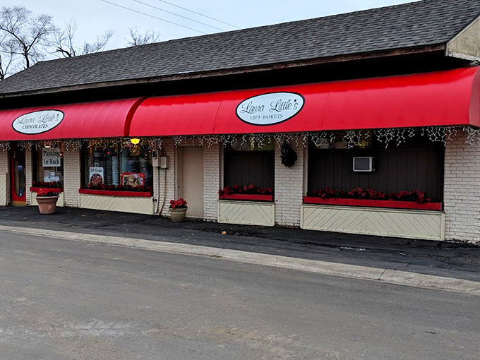 The iconic pink awning of Laura Little's beckons like a sweet siren call to Prairie Village sugar enthusiasts. Resistance is futile.
