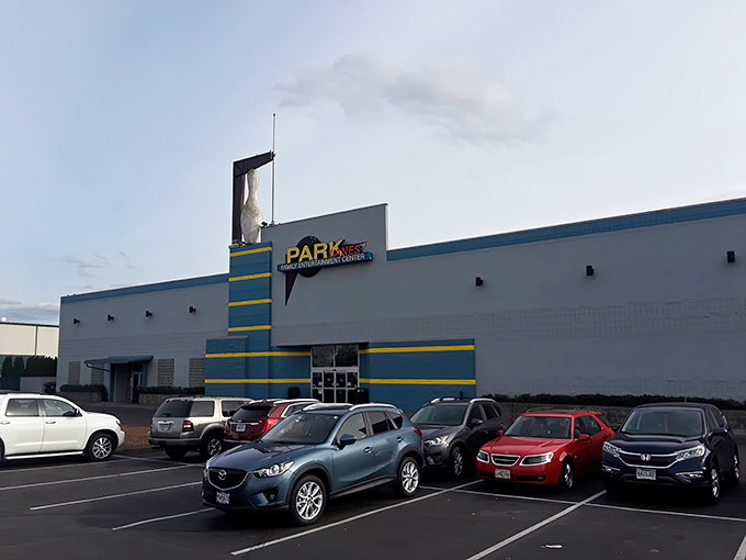 The unassuming exterior of Park Lanes hides a wonderland of fun inside, like finding a treasure chest disguised as a shoebox.