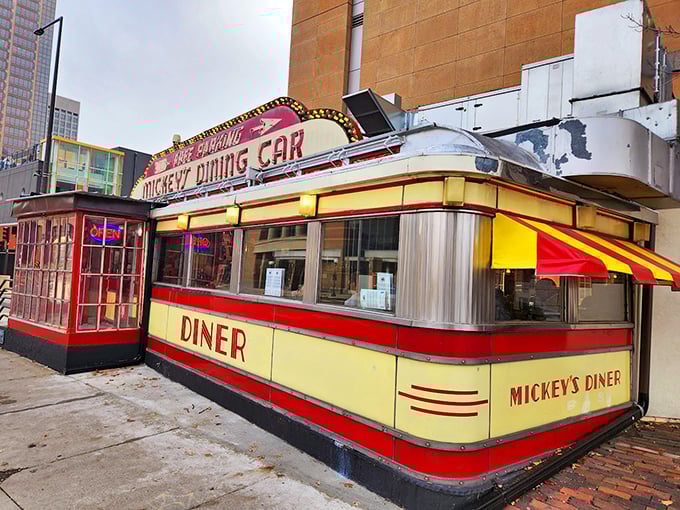That gleaming yellow and red exterior isn't just a diner&mdash;it's a time machine disguised as the world's most inviting railcar.