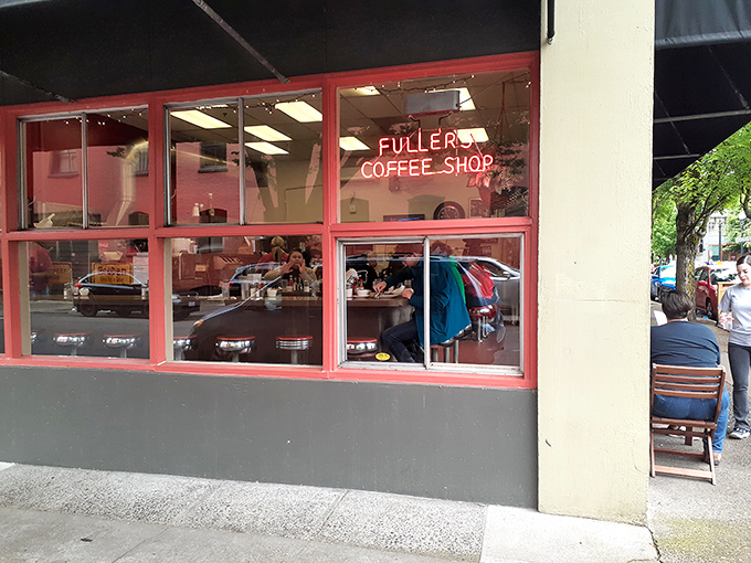 The unassuming exterior of Fuller's Coffee Shop belies the culinary treasures within, like finding a vintage Rolling Stones album at a garage sale.