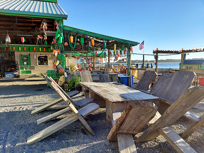 The unmistakable green roof and colorful character cutouts welcome seafood pilgrims to Kelly's Brighton Marina, where ocean-to-table isn't a trend&mdash;it's just Tuesday.