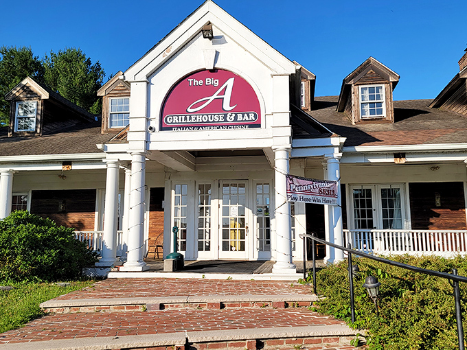 The white Colonial fa&ccedil;ade of The Big A welcomes you like an old friend who happens to make the best steaks in town.