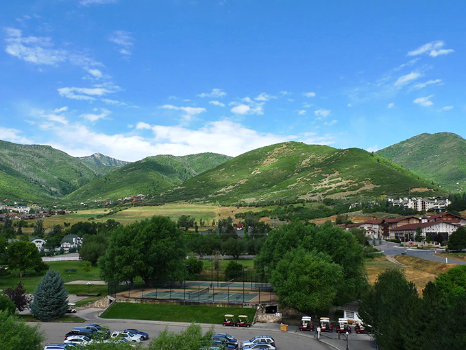 The Wasatch Mountains cradle Midway like protective giants, creating a valley so pristine it looks like Mother Nature's screensaver come to life.