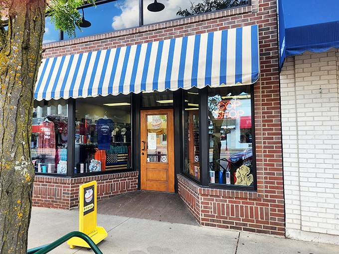 The classic blue and white awning beckons like a lighthouse for the sugar-deprived. Small-town Americana at its sweetest.