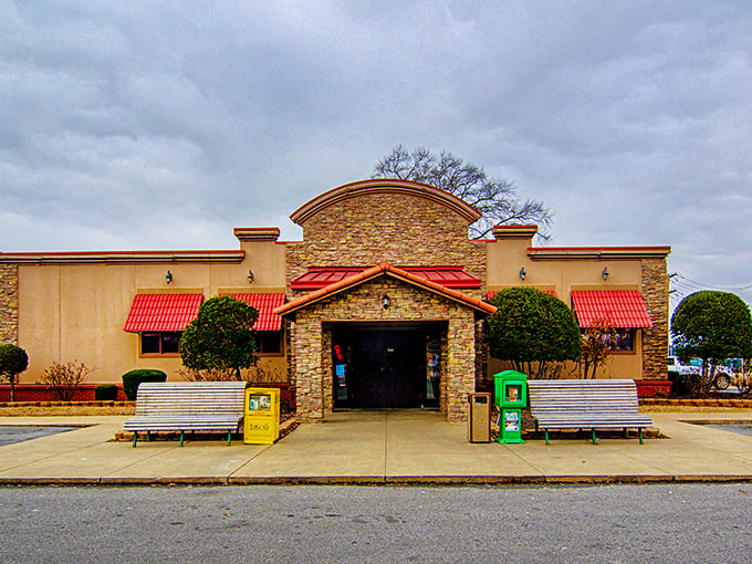 Casa Brava's stone facade and signature red awnings stand like a culinary lighthouse in Searcy, beckoning hungry travelers with promises of authentic Mexican flavors.