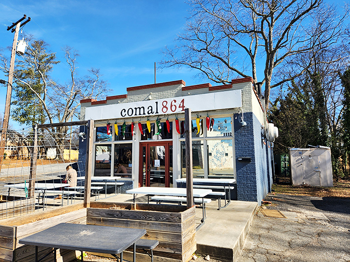 The colorful chili pepper garland hanging above Comal 864's entrance isn't just decoration&mdash;it's a preview of the flavor fiesta waiting inside.
