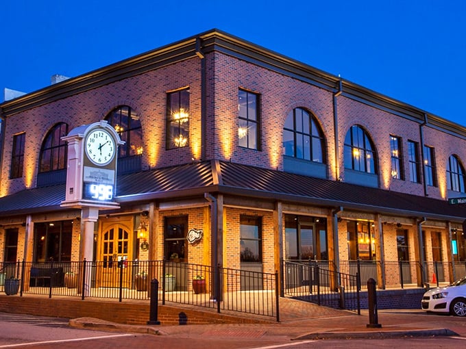Brick and character define Bare Bones' exterior in downtown Buford, where culinary magic happens behind those unassuming walls.