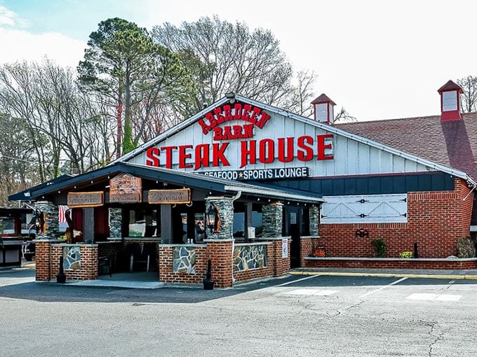 The iconic red lettering against weathered white siding isn't just signage&mdash;it's a beacon for carnivores that's been guiding hungry Virginians home since 1966.
