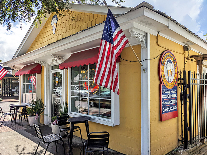 The sunshine-yellow exterior isn't just cheerful—it's a beacon of hope for the donut-deprived souls of Ocean Springs. No filter needed on this Mississippi landmark.