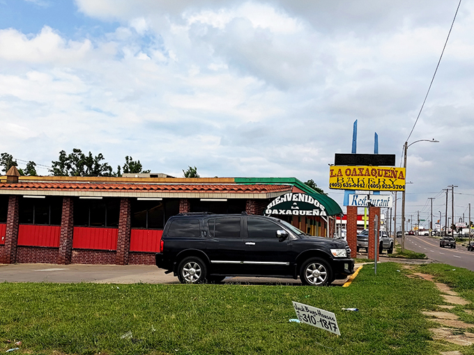 The unassuming exterior of La Oaxaquena might not scream "culinary destination," but those trucks in the parking lot tell the real story&mdash;locals know where the good stuff is.