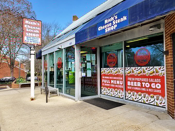 The blue awning and iconic sign beckon like an old friend. "Why drive to Philly?" Indeed, why would you when this cheesesteak paradise awaits?