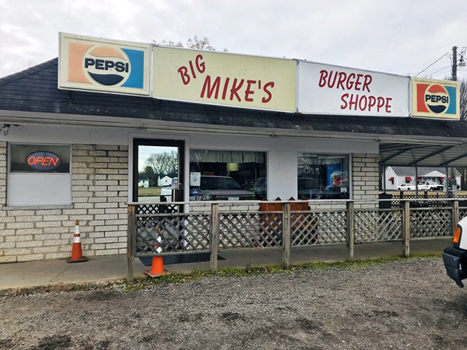 The unassuming exterior of Big Mike's Burger Shoppe stands as a beacon to burger lovers, promising no frills but plenty of thrills inside.