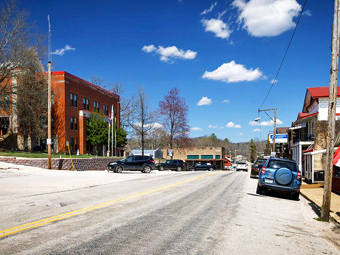Main Street in Eminence embodies small-town America at its finest, where a two-minute drive gets you everywhere but locals still take their time getting there. 