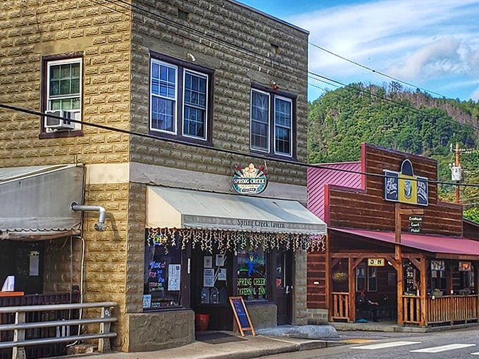 Downtown Hot Springs welcomes visitors with its charming storefronts and mountain backdrop—small town America at its most inviting.