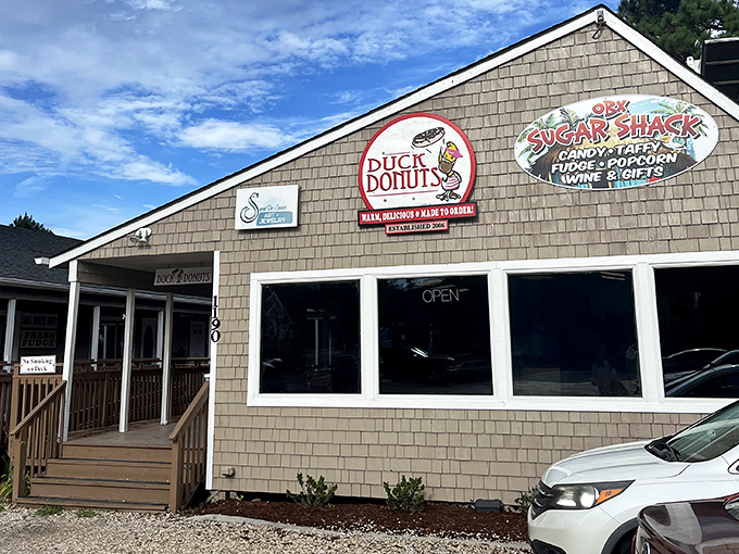 The unassuming coastal charm of Duck Donuts' original location belies the sugar-coated revolution happening inside. Beach vacation memories in building form.