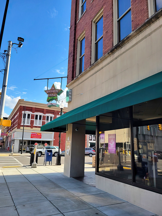 The iconic star-shaped neon sign glows like a beacon for hungry travelers. This isn't just a restaurant&mdash;it's a Bessemer landmark that's been calling folks home since 1907.
